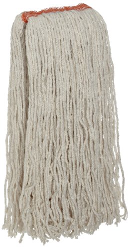 Rubbermaid Commercial FGF51800WH00 Premium 8-Ply Cut-End Blend Mop, 24-ounce, 1-inch Orange Headband, White