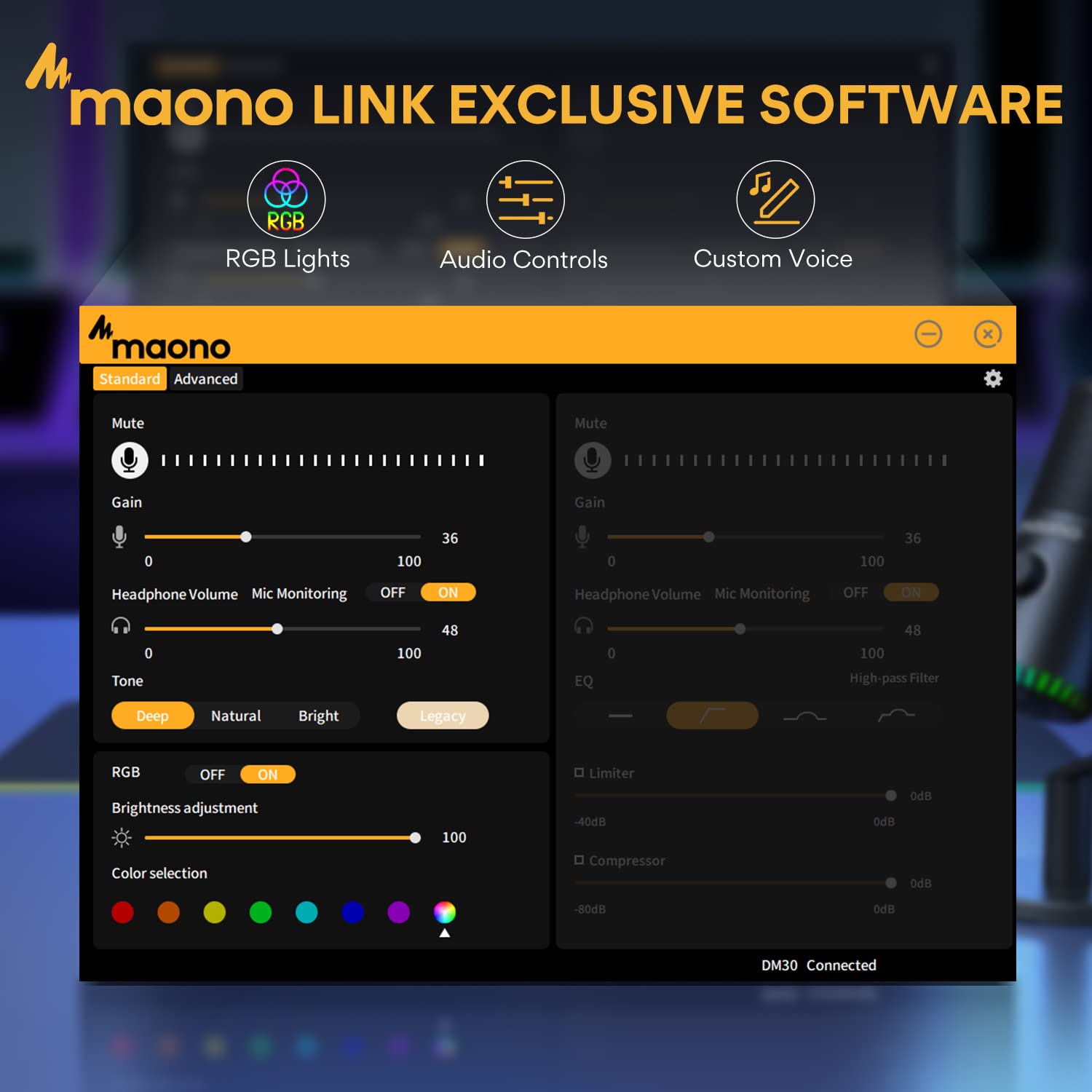 MAONO Gaming Microphone for PC, USB Programmable Condenser Cardioid Metal Mic for Streaming, Podcast, Recording, Twitch, YouTube, Discord, Computer, Mac