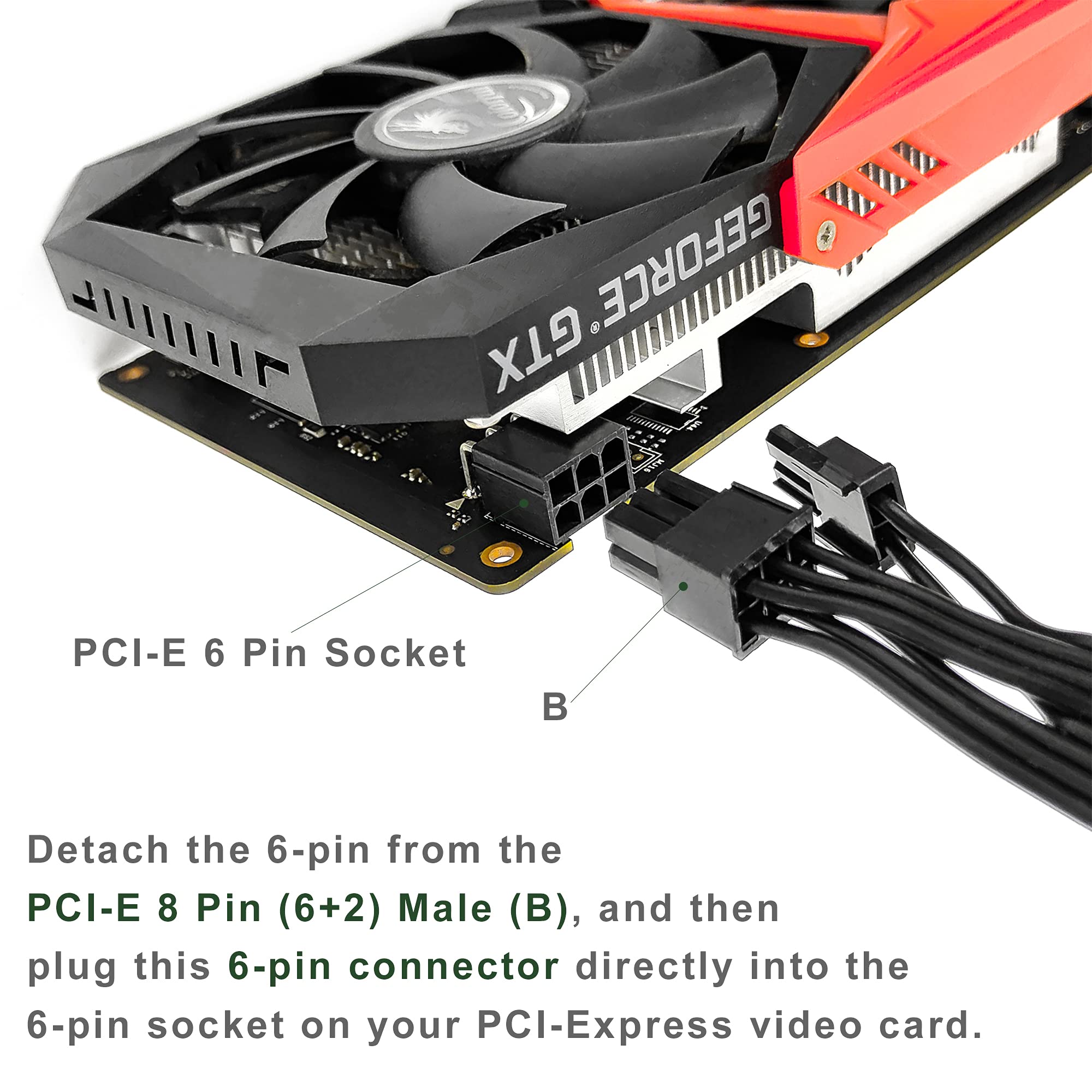 JZYMOD EPS/ATX 8 Pin to Dual PCIE 8 Pin (6+2) Power Cable only for Corsair Modular Power Supplies(25 + 9 inches)