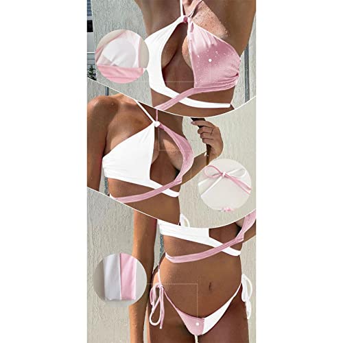 Ladies Swimsuit Sexy Bikini Lace Color Matching Split Swimsuit Spring Summer Swimsuit Womens Bathing Suits Shorts Set