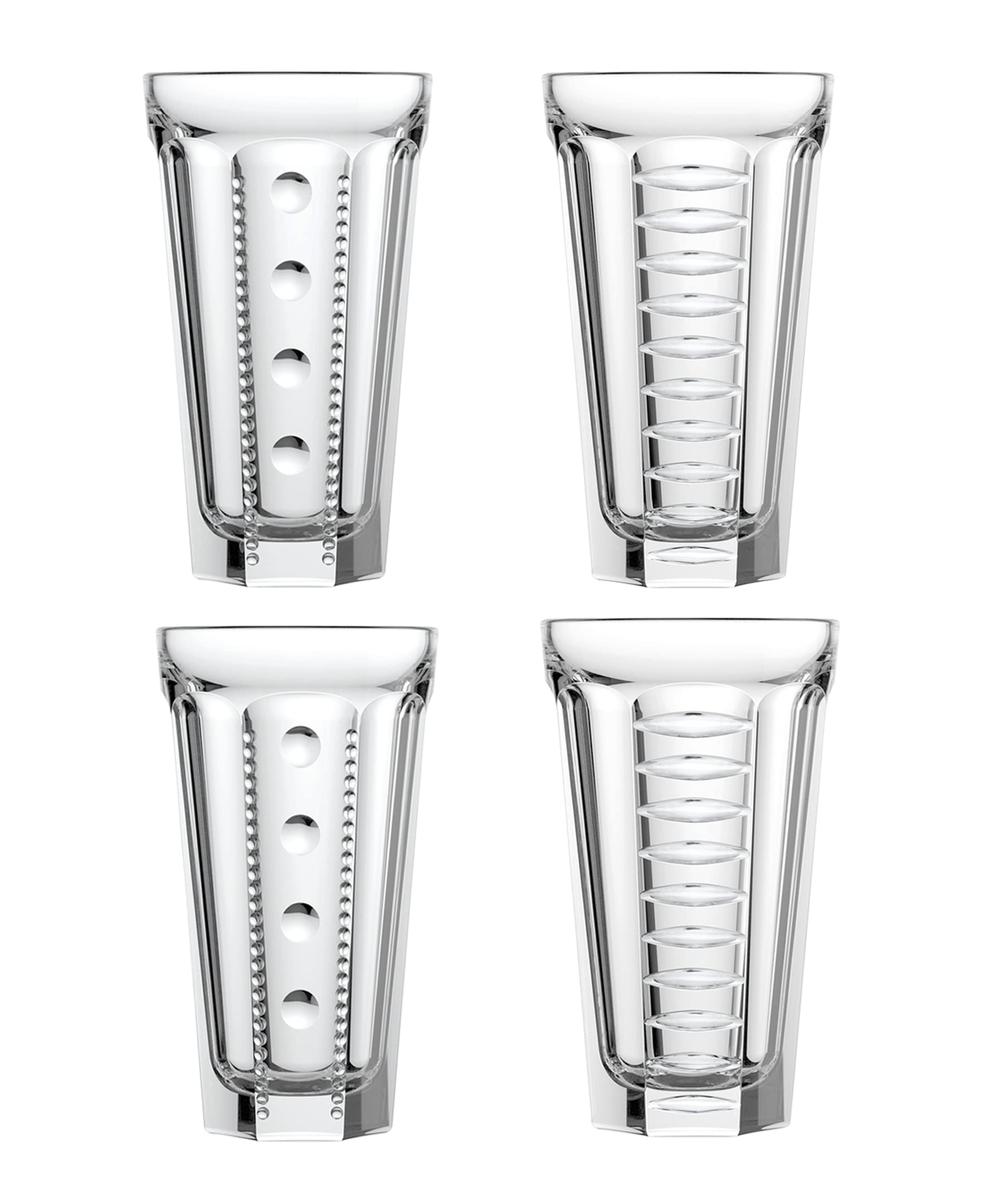 La Rochere Set of 4, Saga King 12 oz Drinking, Double Old Fashion, Iced Tea Glass, 4 Count (Pack of 1), Clear