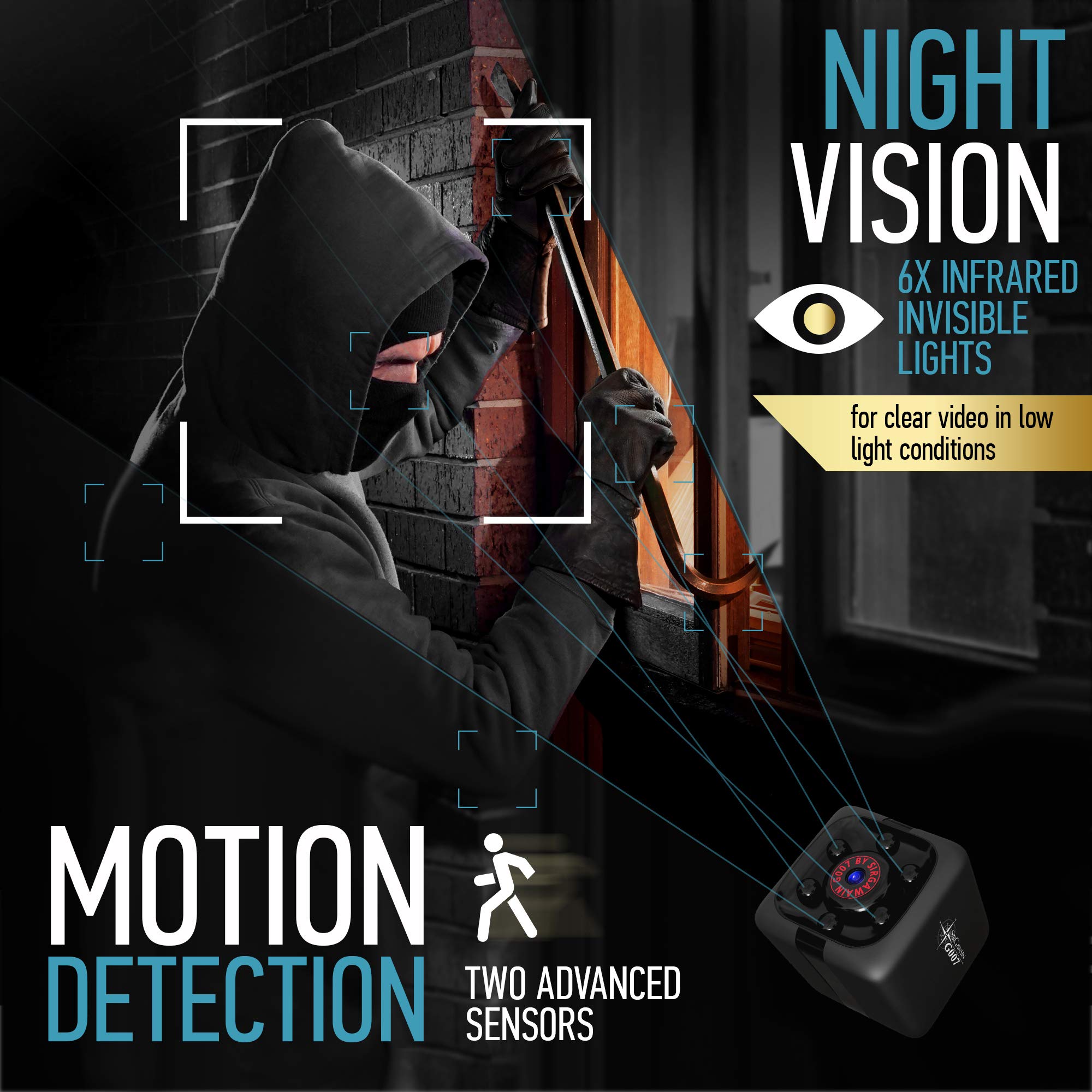 Mini Spy Camera 1080P Hidden Camera - Portable Small HD Nanny Cam with Night Vision and Motion Detection - Indoor Covert Security Camera for Home and Office - Hidden Spy Cam - Built-in Battery