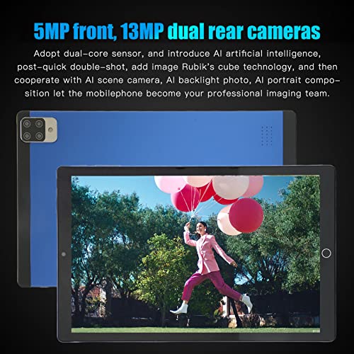 Pomya Tablet, 10.1 Inch 1920x1080 IPS Tablet, 6GB RAM 128GB ROM Octa Core Tablet with 5MP 13MP Camera, 2.4G 5G WiFi Tablet for Online Video, Reading, Game
