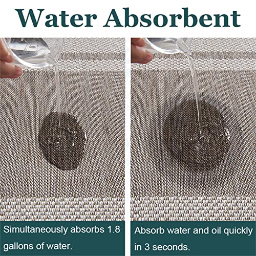 Insun 2 Piece Kitchen Mat Floor Mats Set,Non Slip Absorbent Washable Kitchen Rug,Linen Look Kitchen Runner Rug Set in Front of Sink,Beige,20"x31.5"+20"x47"
