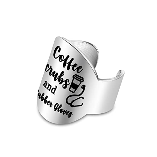POTIY Coffee Scrubs and Rubber Gloves Badge Yoke Stethoscope tag Nurse Gift RN Gift (Rubber Gloves)