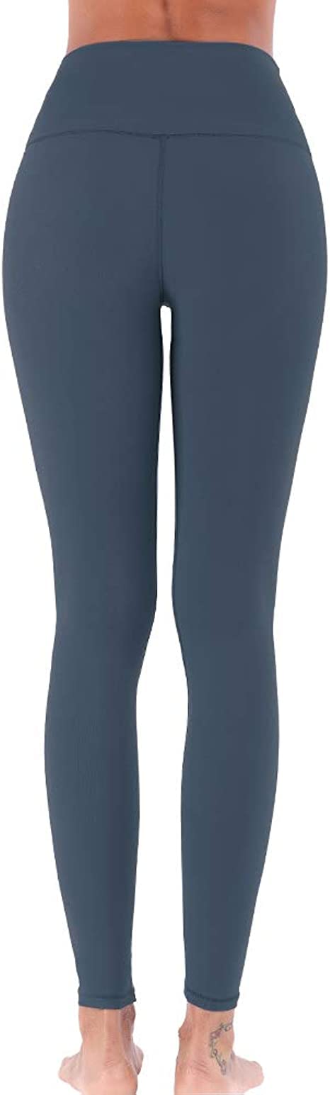 Mainstar Women High Waisted Workout Leggings,Squat Proof Tummy Control Running Yoga Pants with Inner Pocket 2XL Blue