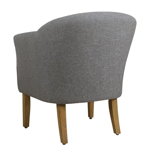 HomePop Barrel Shaped Accent Chair, Gray and Brown