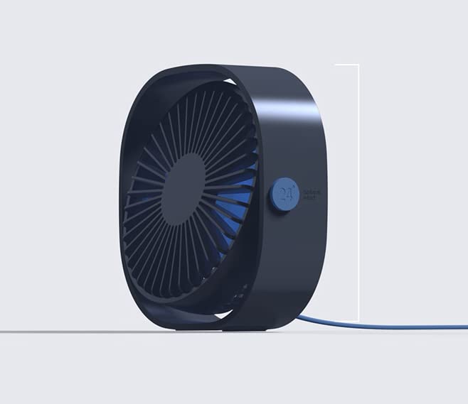 MEIWU NEW UPGRADE 2022, USB Table Fan Mini Personal Desk Fan Adjustable 3 Speed for Office (Nave Blue)