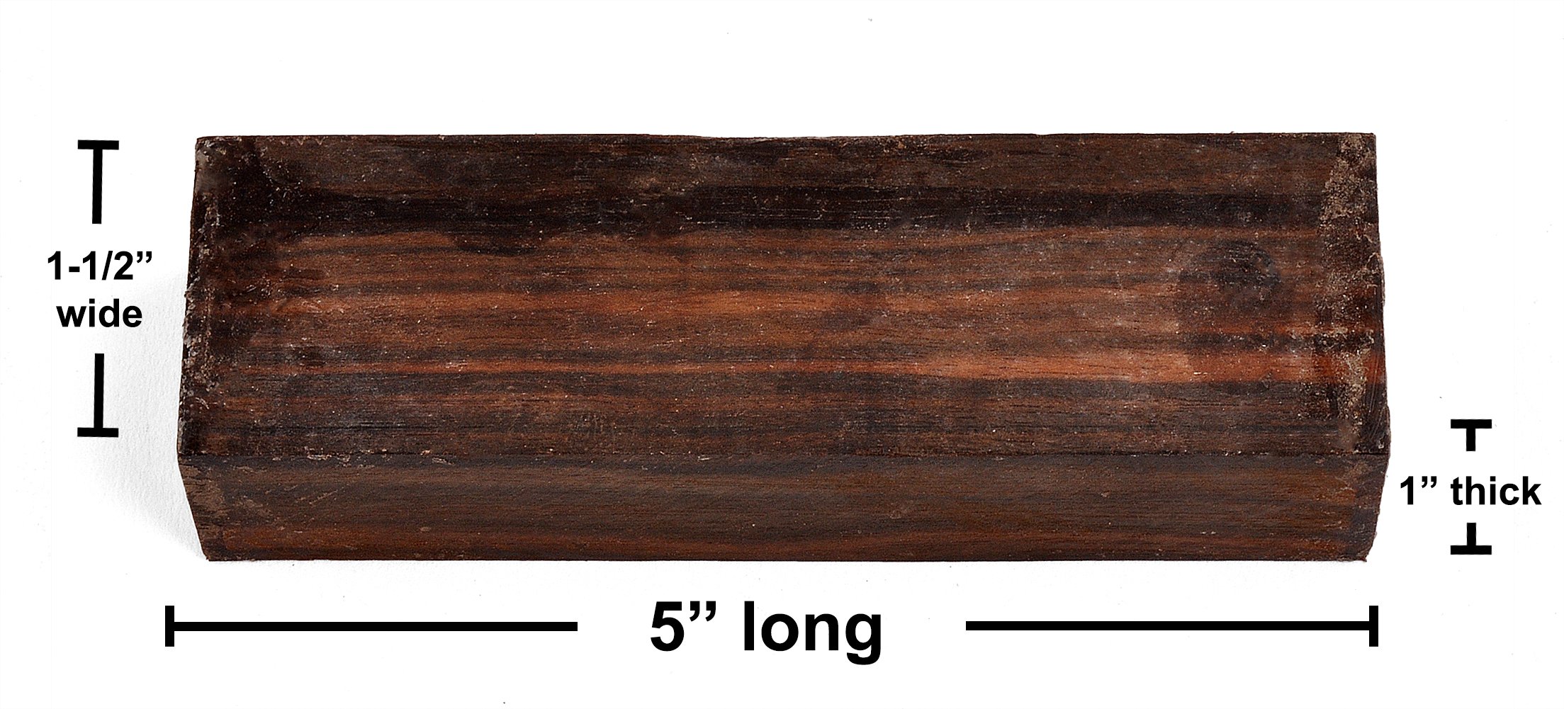 Macassar Ebony Wood Knife Handle BLOCK (Each Piece is Unique) 5" x 1-1/2" x 1"