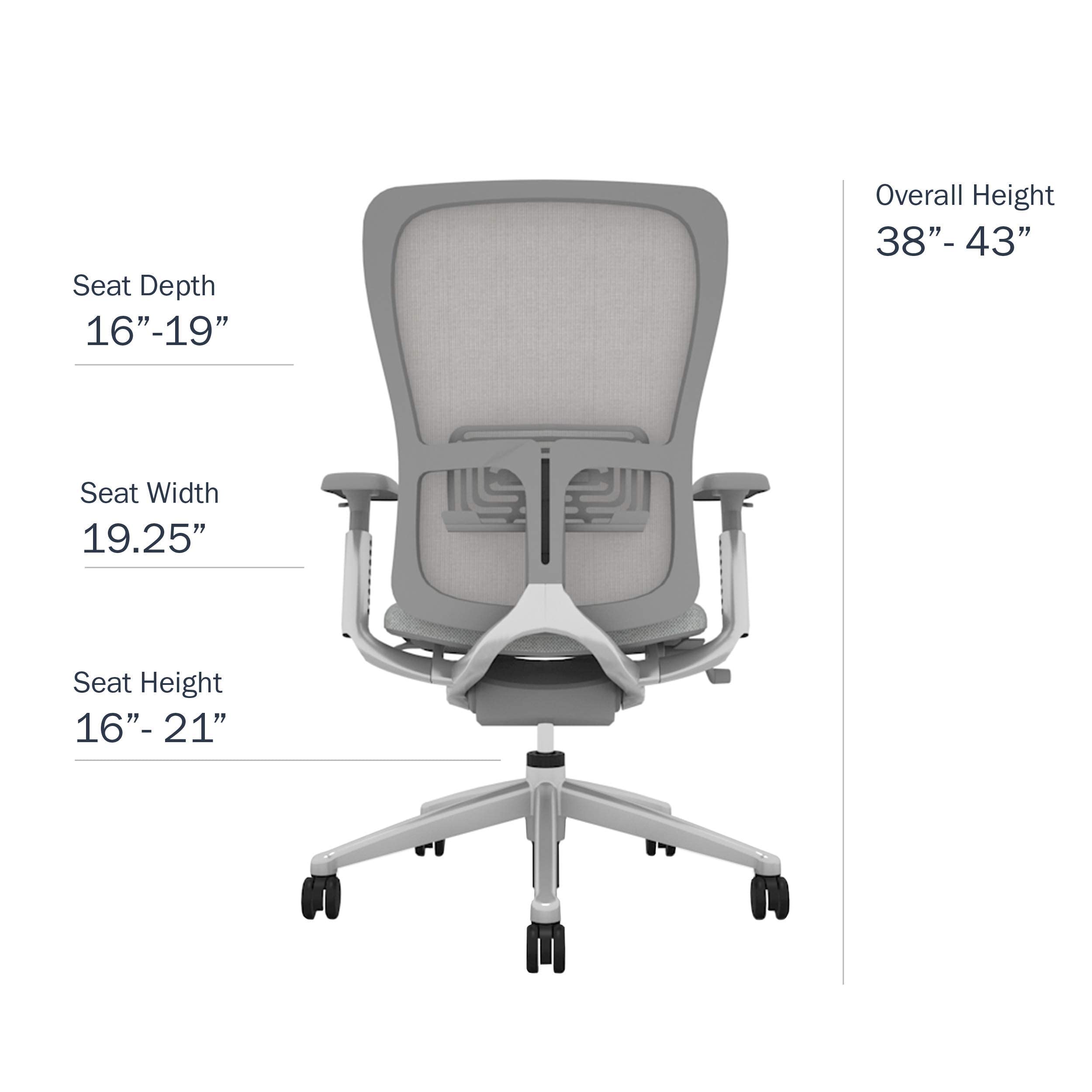 Haworth Zody Classic High Performance Office Chair with Ergonomic Adjustments and Tilt Feature in Flexible Mesh Back (Smoke/with Lumbar Support)