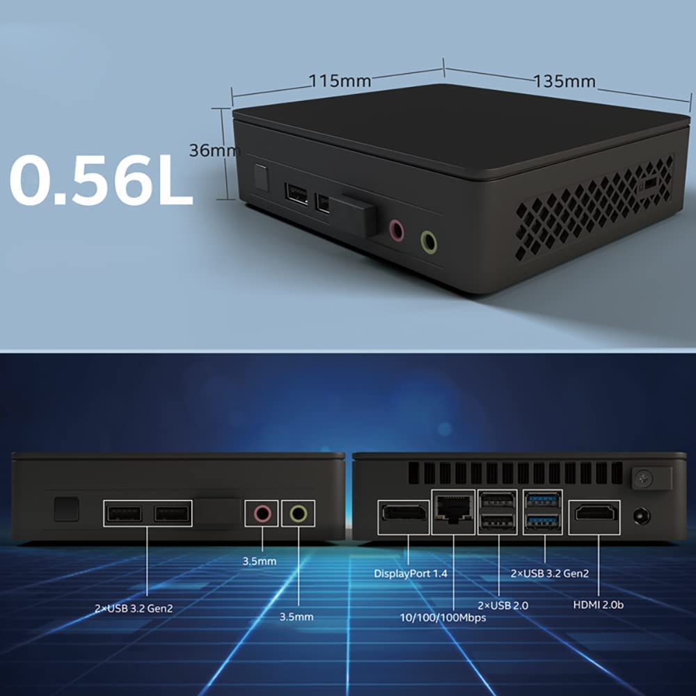 Intel NUC 11 Essential Kit NUC11ATKC 0.56L Sized Mini PC Windows 10 Pro Business Desktop, Quad-Core Celeron N5105, 16GB DDR4 RAM, 1TB PCIe SSD, 802.11AC WiFi, Bluetooth