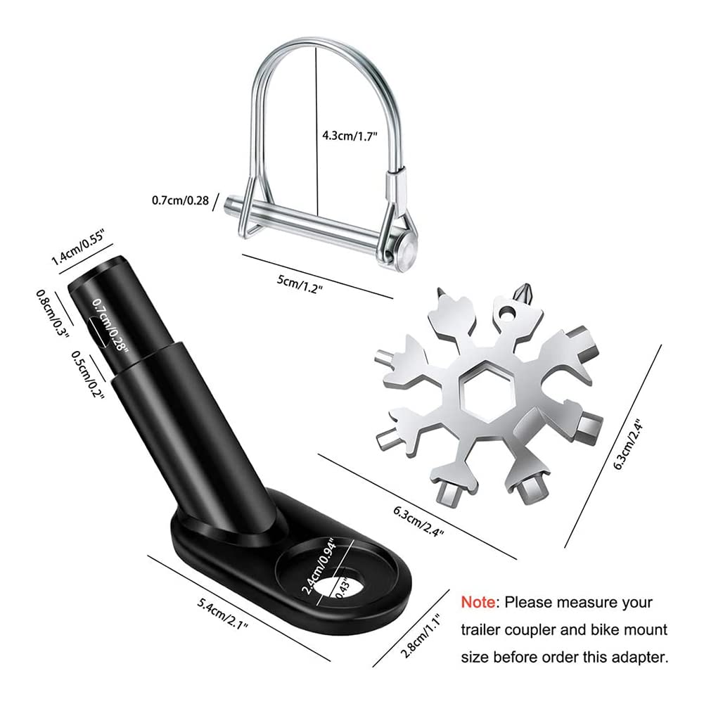 Lodokdre Bicycle Trailer Coupling Bicycle Towing Hitch with Locking Pin for Baby Trailer Traction Head with Snowflake Tool