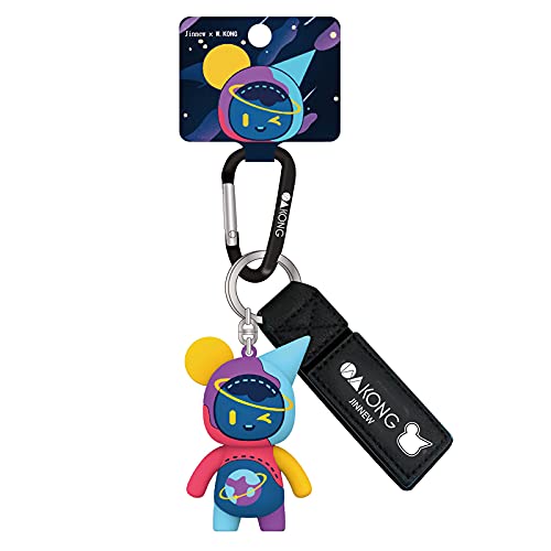 Kong Jinnew Space Cadet Hype Beast Super Lit Keychain Hot High Quality Strong Key Chain (Blue and Red)