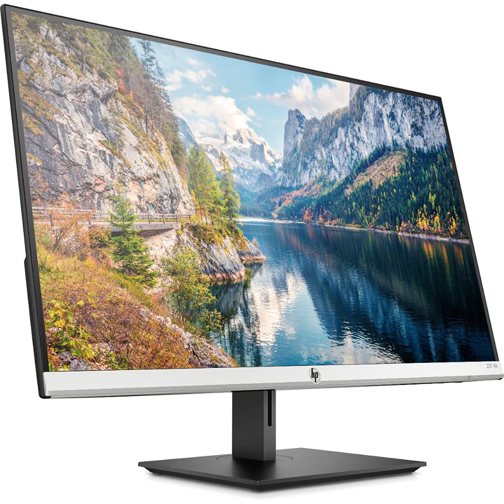 HP 27-inch Monitor with Height Adjust (27f 4K, Natural Silver and Black)