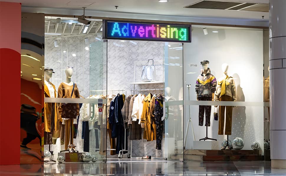 P10 LED Display with WiFi, RGB Full Color Sign with High Resolution and New SMD Technology. Perfect Solution for Advertising (40" x 8")