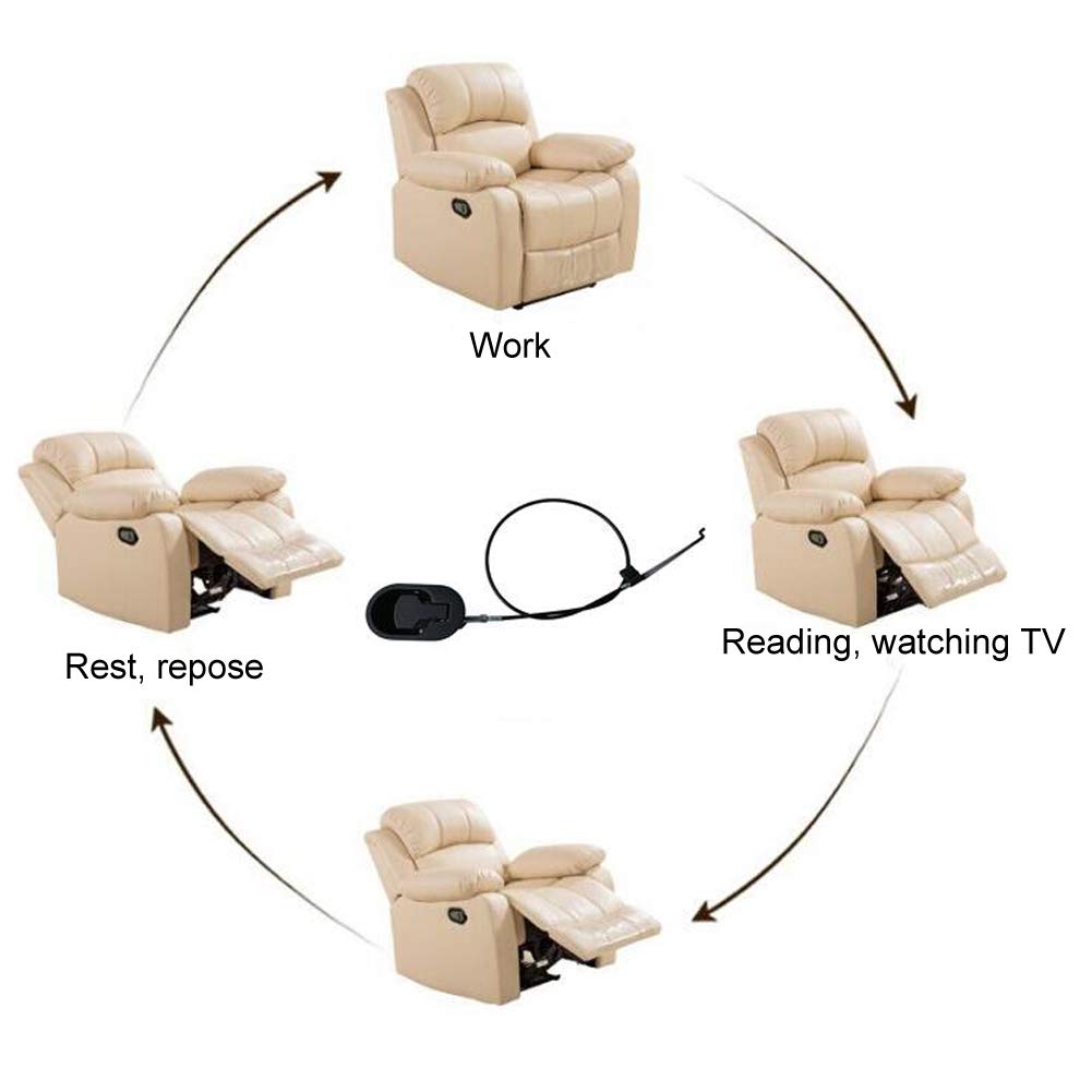 lasenersm 1 Piece Sofa Recliner Replacement Parts Aluminum Metal Pull Recliner Handle with Extension Cable Fits Major Recliner Brands Couch Style Pull Chair Release Handle for Sofa Couch or Recliner