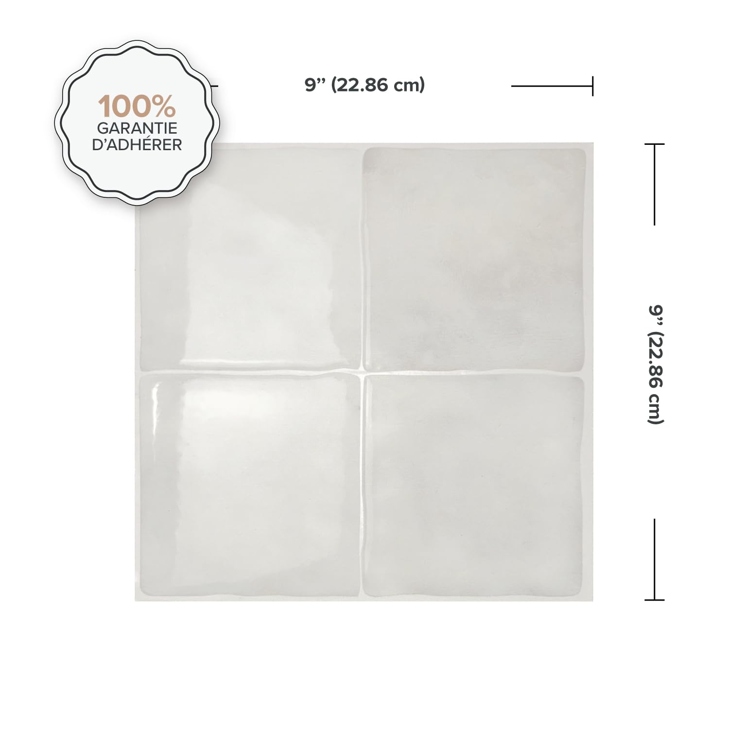 SMART TILES Peel and Stick Backsplash - 5 Sheets of 9" x 9" - 3D Adhesive Peel and Stick Tile Backsplash for Kitchen, Bathroom, Wall Tile