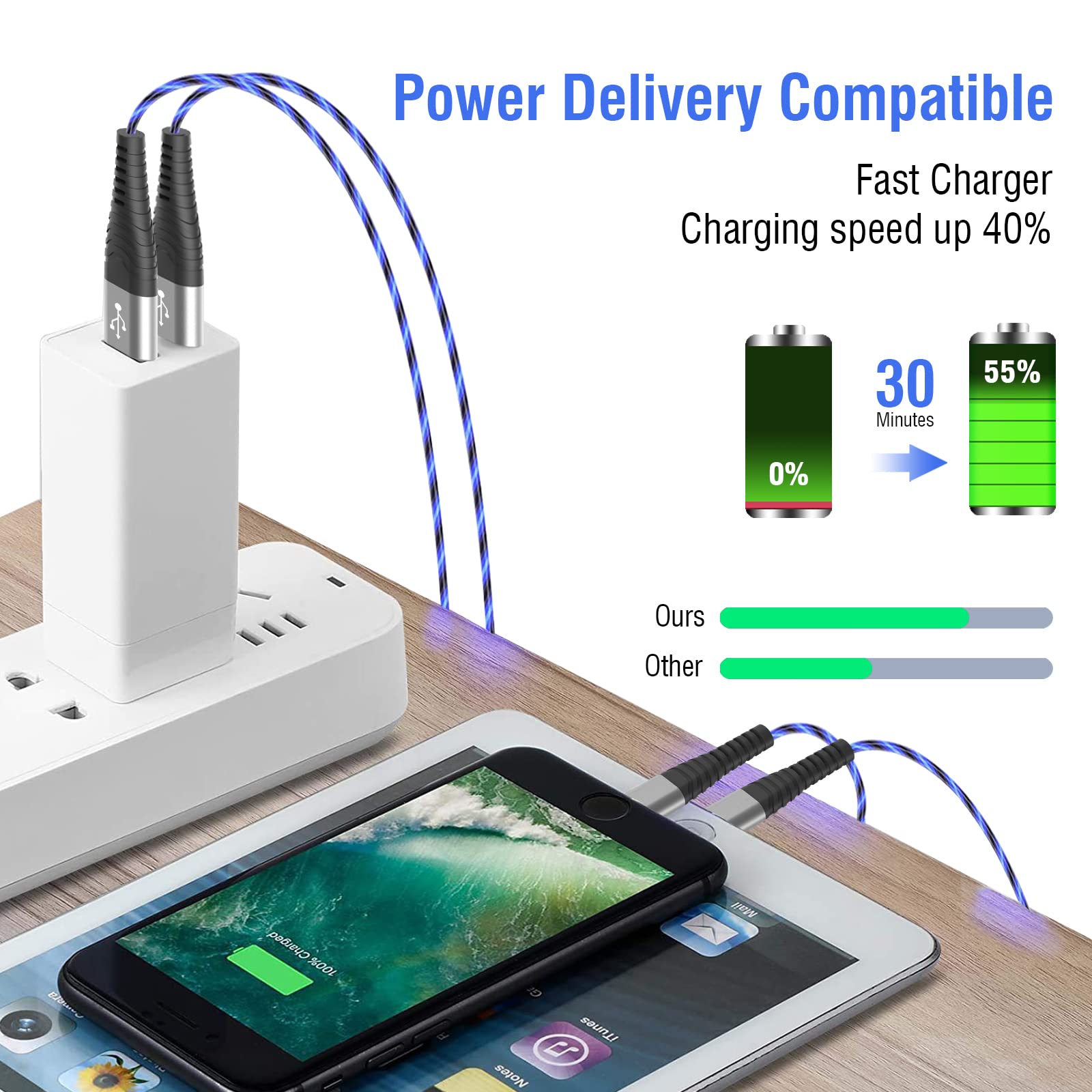 Oliomp Lightning Cable iPhone Charger MFi Certified 3ft Long iPhone Charger Cord, Apple Chargers for iPhone 13 12 Pro Max 11 Pro Xr Xs Max XR 8 Plus iPad Pro Mini More