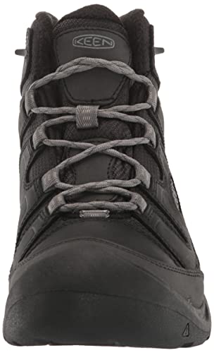 KEEN Men's Circadia Mid Heigh Polar Insulated Waterproof Hiking Boots, Black/Steel Grey, 10