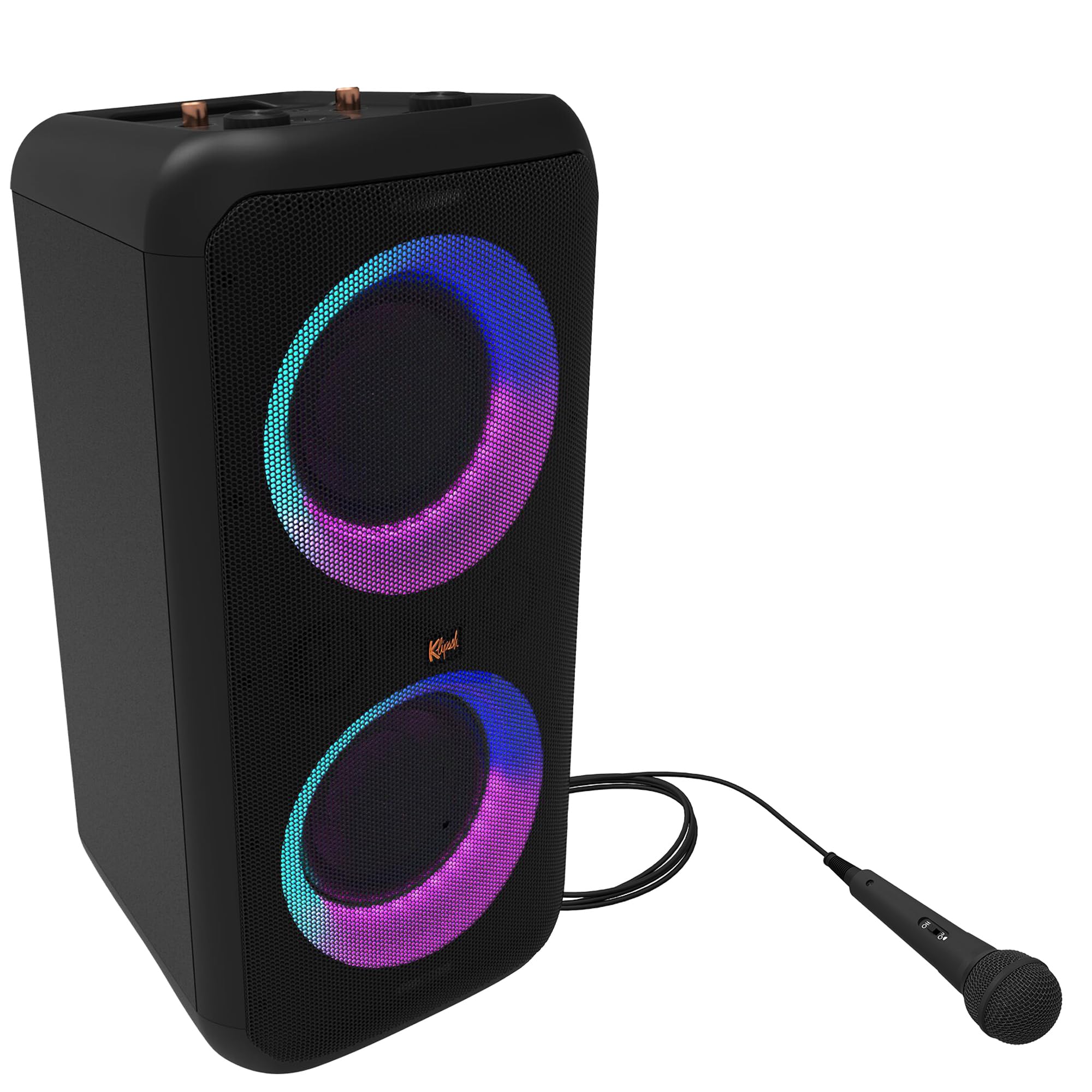 Klipsch Gig XXL, Black - Portable Wireless Bluetooth Speaker - Multiple Color Modes - Bass Boost - Two 6.5" Woofers & Two 2" Tweeters - 8-Hour Playtime