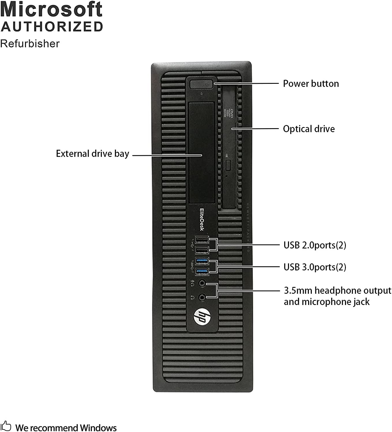HP EliteDesk 800 G1 SFF Business Desktop Computer PC, Intel Core i5-4590 Upto 3.7GHz, 16GB RAM, 500GB HDD, 256GB SSD, DVD, WiFi, DVD, TF200, High Performance, Windows 10 Professional (Renewed)