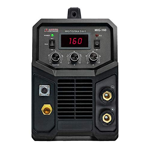 MIG-160, 3-in-1 Combo 160-Amp MIG/Lift-TIG/Stick Arc DC Inverter Welder Welding, Compatible Spool Gun Welding Aluminum: SPG15180