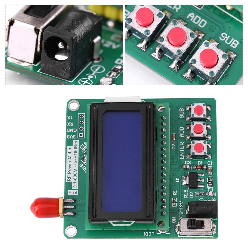 Power Meter, Logarithmic Detector 1 to 600MHz Board Demodulator Module RF Measurement Digital -75 to 16 dBm High Speed Calibration for Factory for Home
