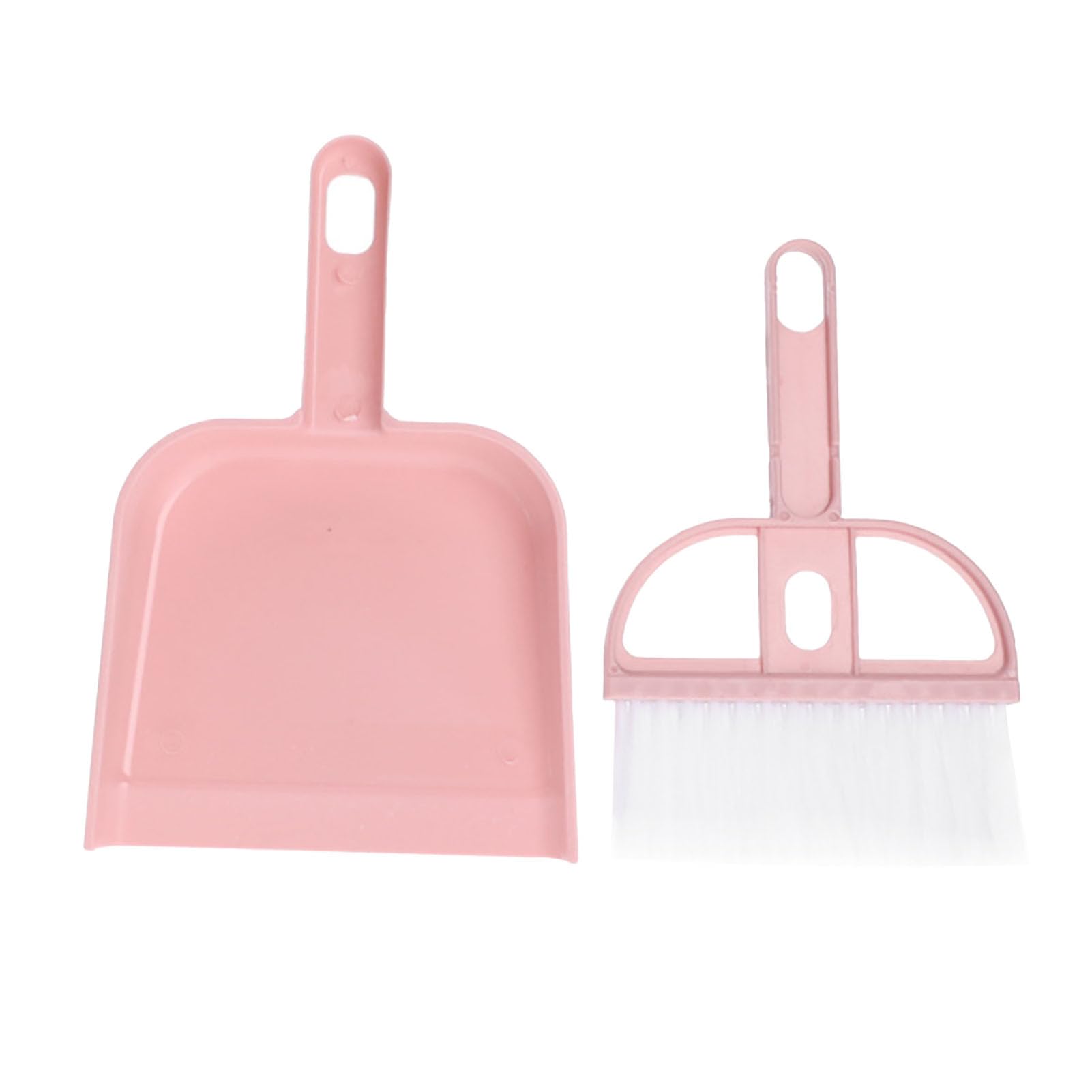 Small Broom and Dustpan Set Multifunctional Plastic Mini Hand Broom Dustpan for Desktop Office Home School (Pink)