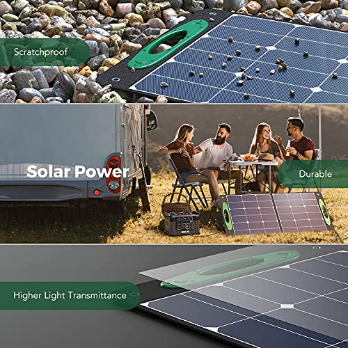 OKMO OS100 Portable Solar Panel for OKMO G1000/G2000 Portable Power Station Foldable Solar Charger with USB Outputs for Outdoor RV Camping Off Grid Solar Power Backup