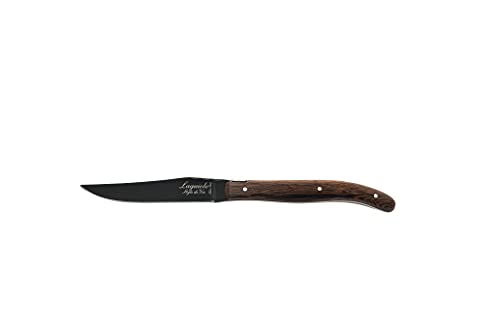 Laguiole Style de Vie steak knives Luxury Line, set of 6, wenge wood, black