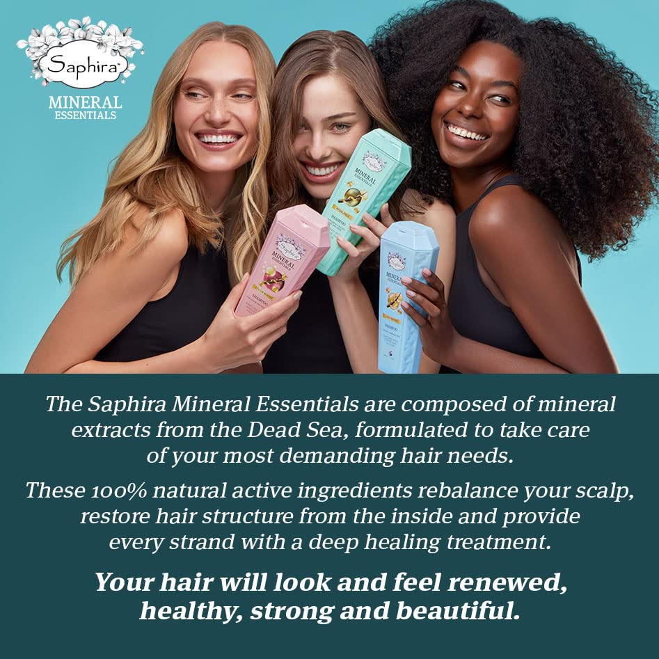 SAPHIRA MINERAL ESSENTIALS Color Boost Shampoo, Conditioner, and Leave-In Conditioner Bundle for Color-Treated Hair, Restores, Revives and Protects Dyed Hair