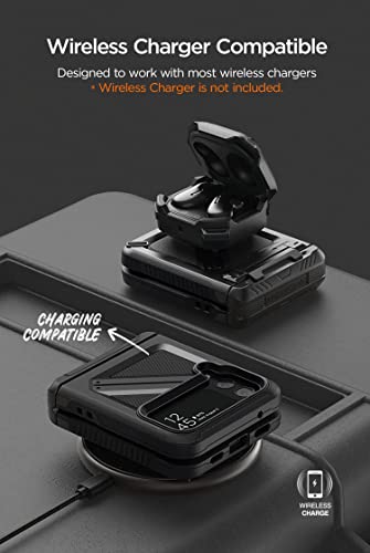 VRS DESIGN Terra Guard Ultimate Phone Case for Galaxy Z Flip 4 5G (2022), Premium Sturdy Hinge Protection Case (Matte Black)