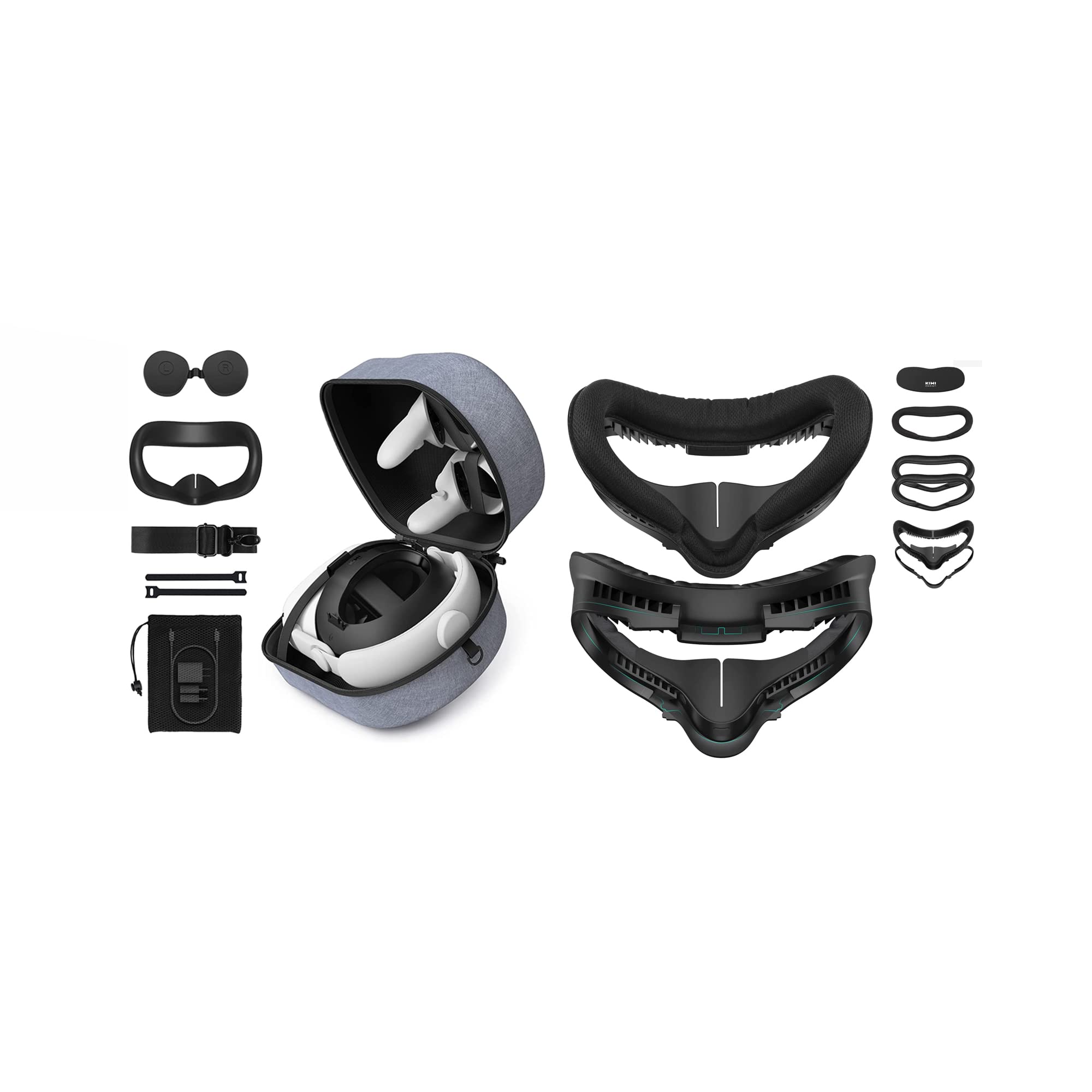 KIWI design Hard Protective Carry Case and Fitness Facial Interface Accessories (Upgraded Version)