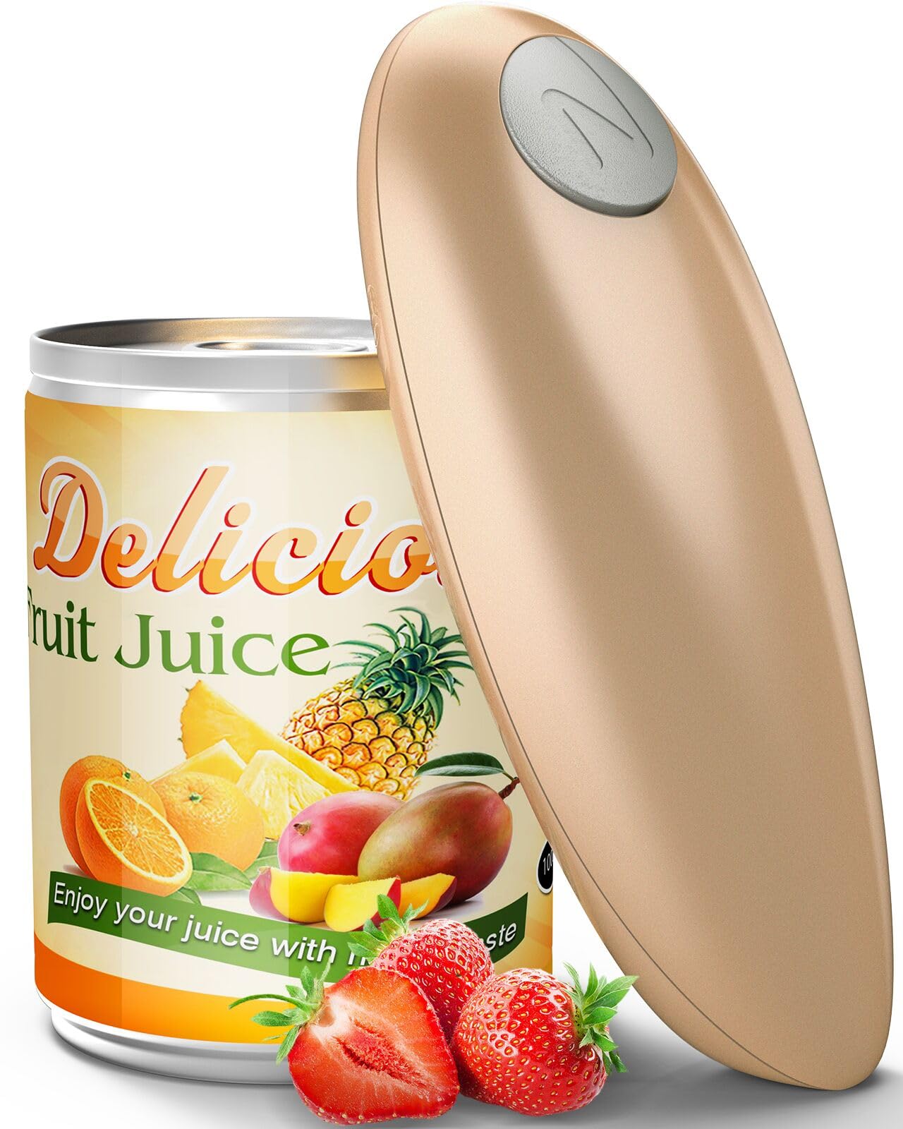 One Touch Electric Can Opener Easily Open Any Can Sizes with Smooth Edge, Food-Safe & Battery Operated Can Opener for Kitchen, Automatic Can Opener Hands Free for Weak Hands and Seniors with Arthritis