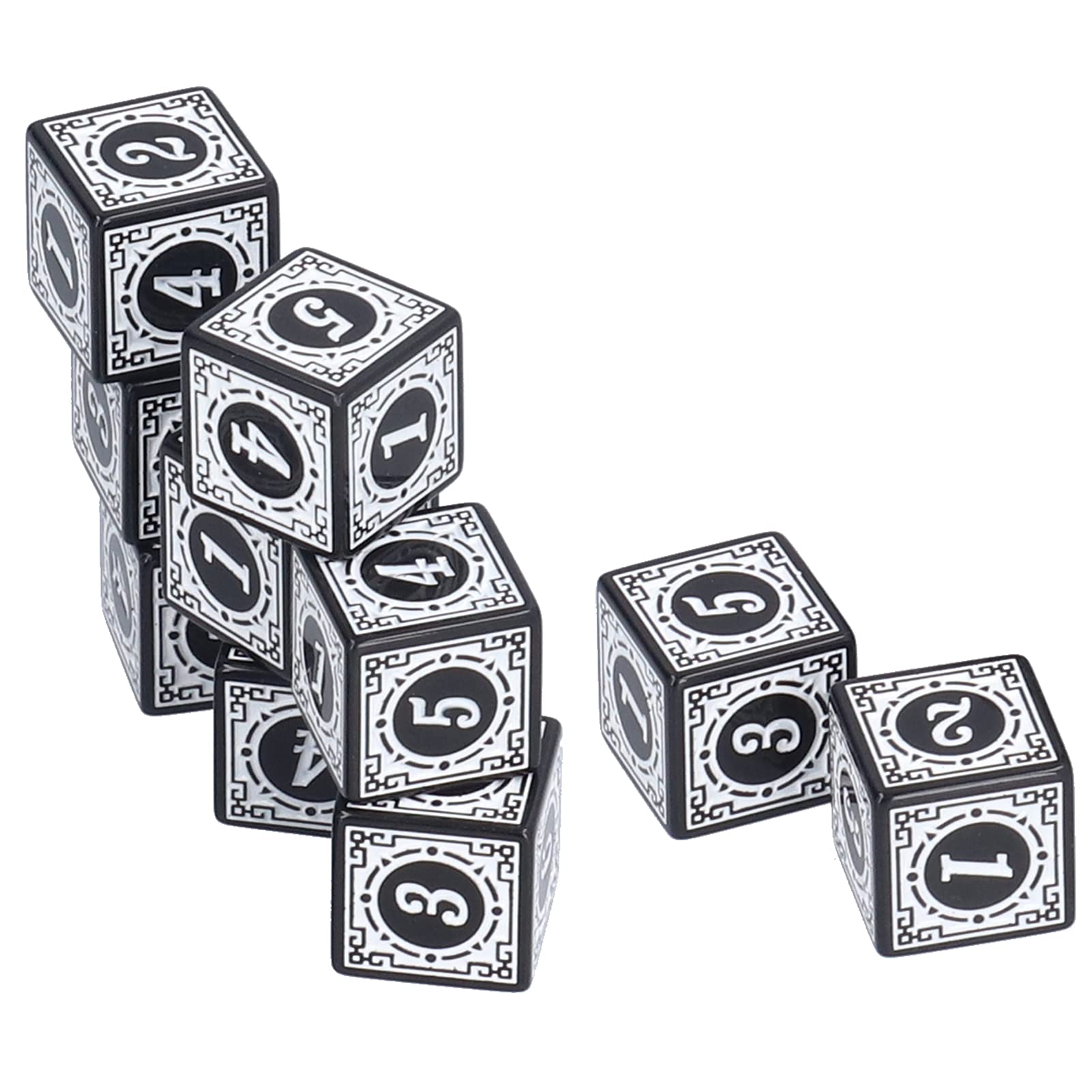 KnityMac 6 Sided Dices Square Verged D6 Polyhedral DND Dice Set for Table Board Game Polyhedra Dice(Point White Oil)