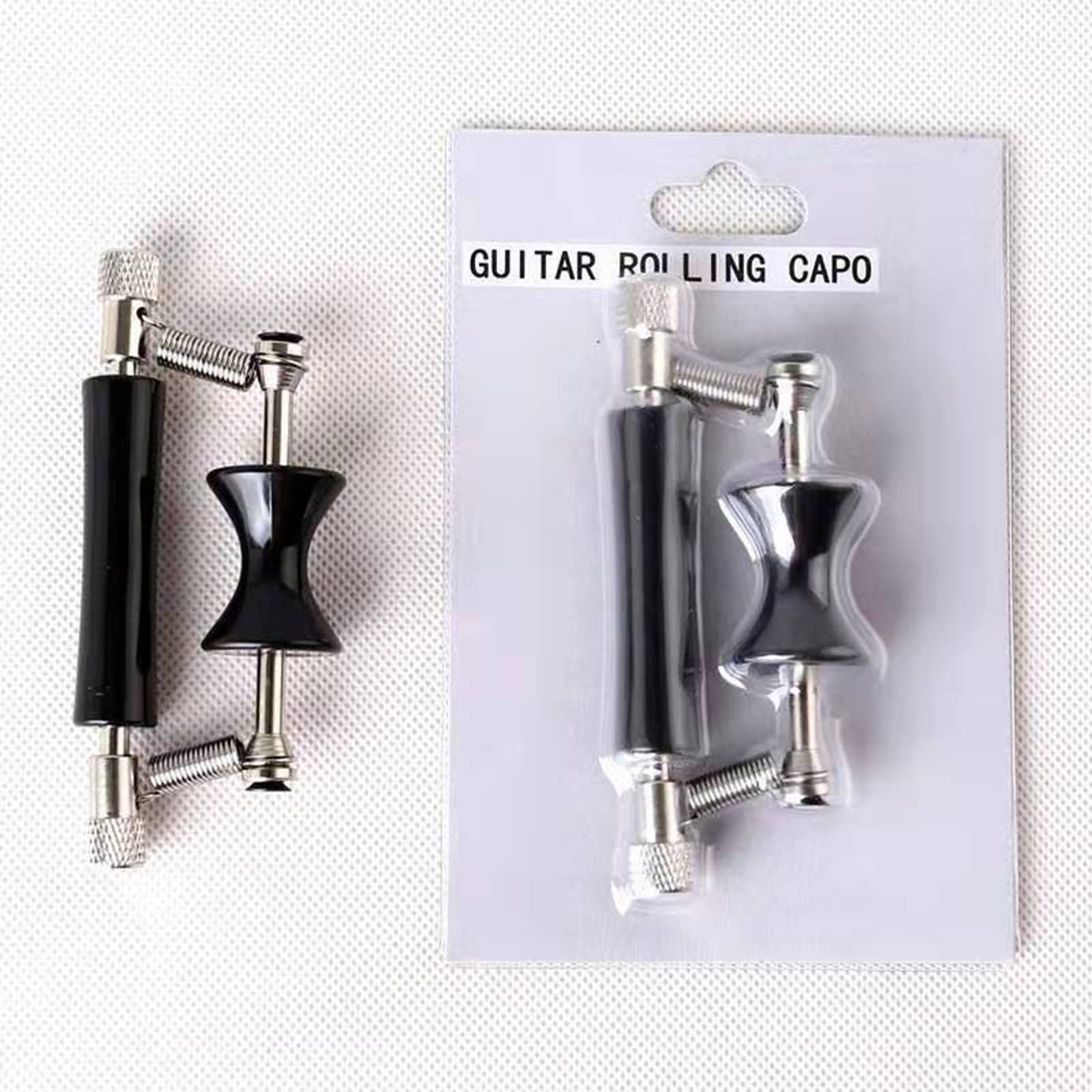 KAIY 2 Pack Guitar Rolling Capo Sliding Capo Adjustable Capo for Tuning Tone of String Instruments for Electric Guitar and Acoustic Guitar or Ukulele Mandolin Banjo