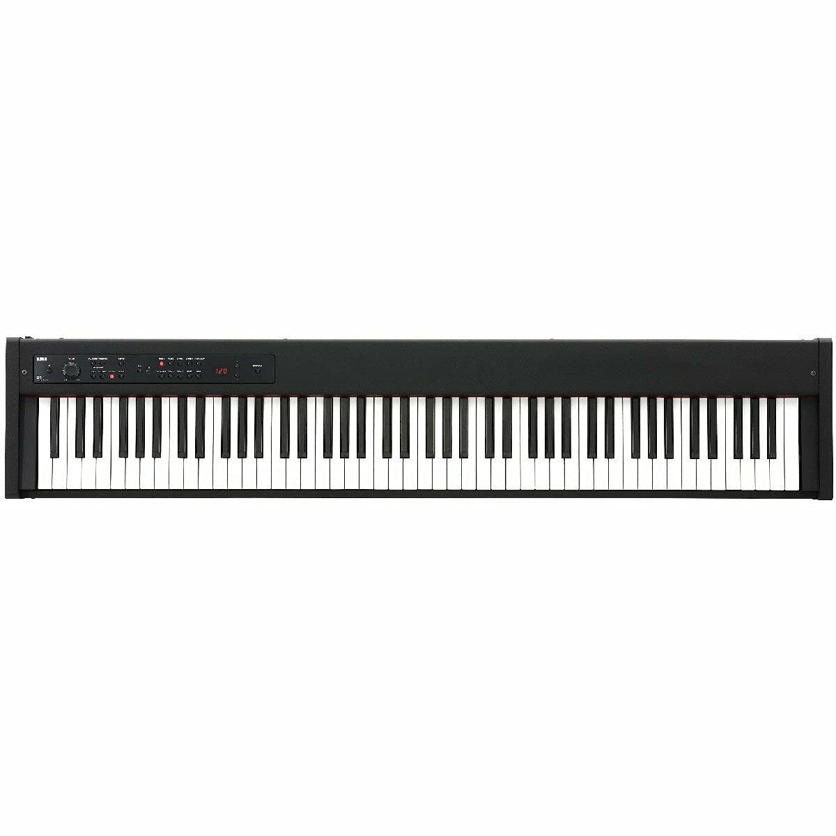 Korg D1 88-Key Digital Piano Bundle with Keyboard Bench, X Keyboard Stand, and Cables (2-Pack) (5 Items)