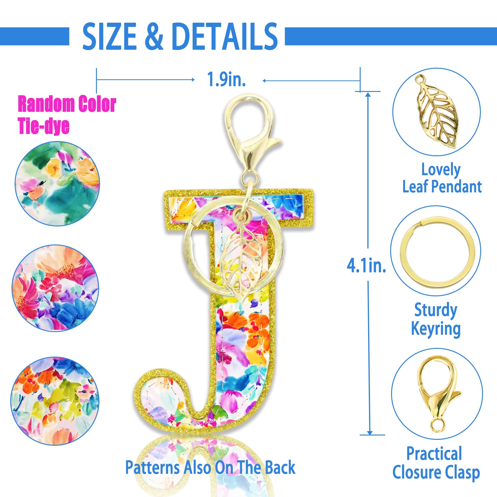 Melissazuly Trendy Alphabet Initial Keychain for Women, Stylish Letter Keychain Handbag Charm