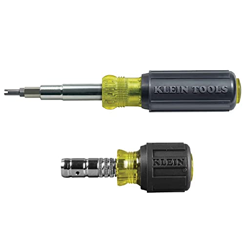 Klein Tools 80065 Schrader Driver Kit with Multi-Bit 11-in-1 Screwdriver / Nut Driver and 2-in-1 Nut Driver, Hex Head Slide Drive, 2-Piece