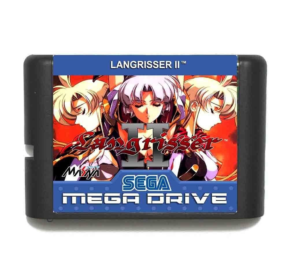 Langrisser II 16 Bit MD Game Card For Sega Mega Drive For Genesis (Black)