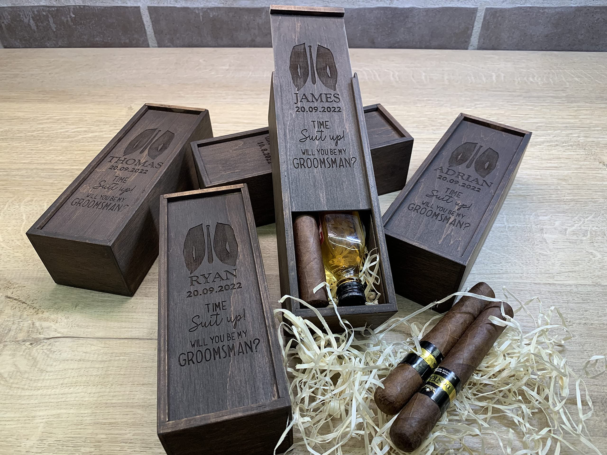 Personalizable Groomsmen Gift Box, Groomsmen Proposal, Best Man Proposal, Father of Bride Gift, Cigar Gift Box, Father of Groom Gift, Keepsake box