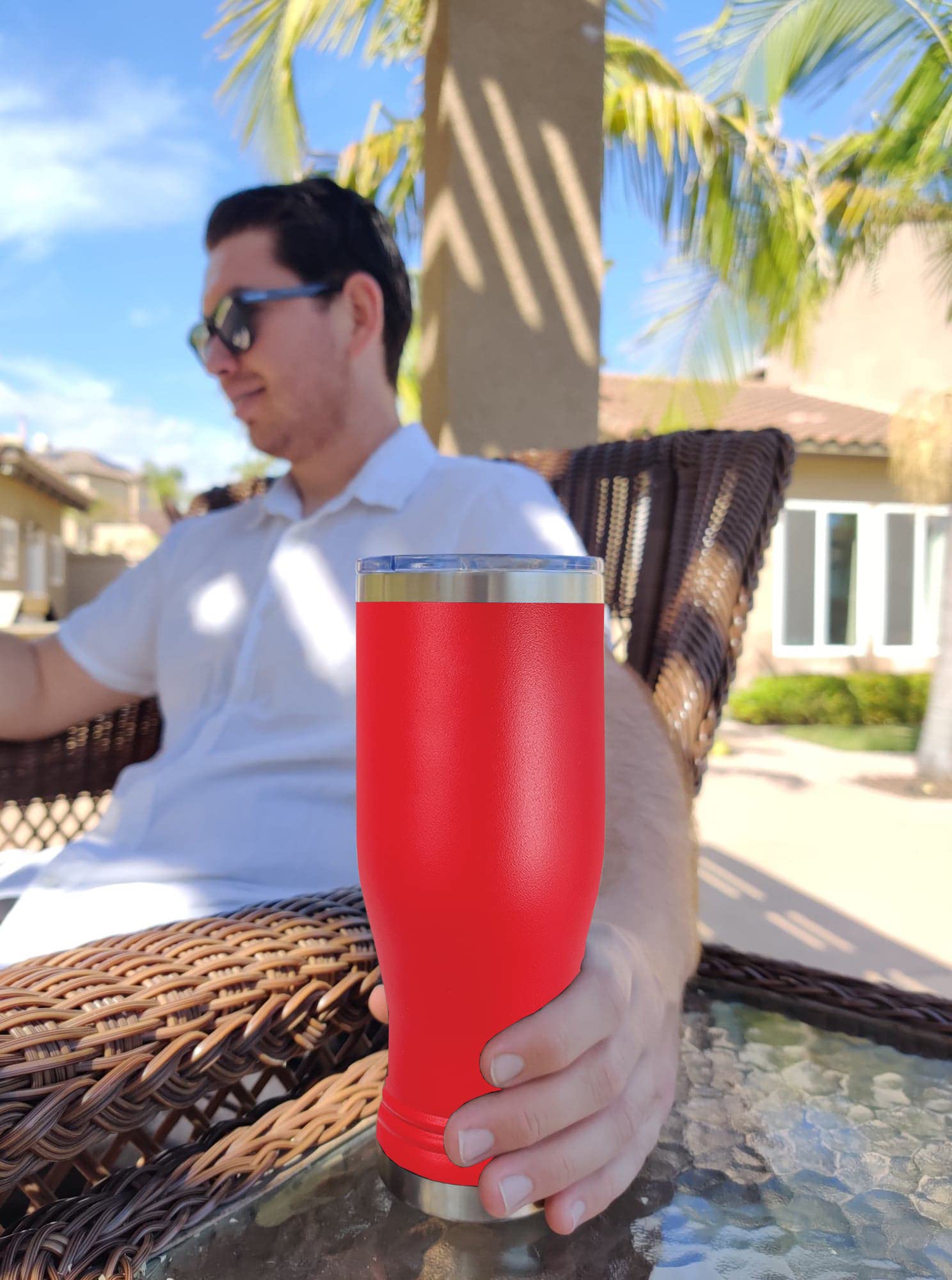 LaserGram 20oz Vacuum Insulated Pilsner Mug, DO Doctor of Osteopathic Medicine, Personalized Engraving Included (Red)