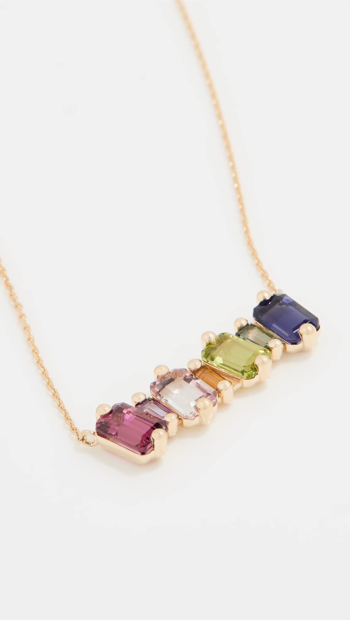 Kalan by Suzanne Kalan Women's 14k Gold Bar Necklace, Yellow Gold Rainbow, One Size