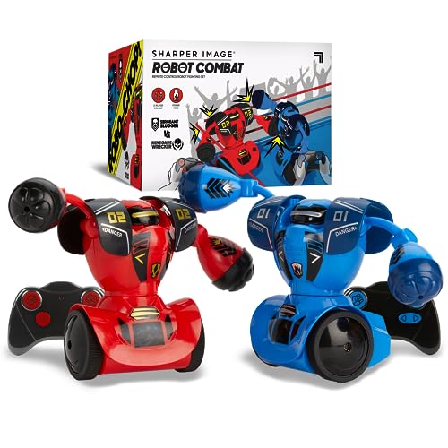 Sharper ImageÂŽ Robot Combat Set, 2-Player Remote Control RC Battle Robots for Kids & Family, LED Lights & Sound Effects, Wireless Infrared Technology, Fun Electronic Fighting Game