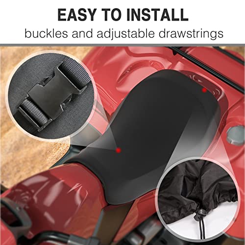 HIMAL HIMAL ATV Seat Cover Waterproof 420D Polyester Oxford, Compatible with Most ATV for Sportsman, Rancher, Foreman, Scrambler, Black