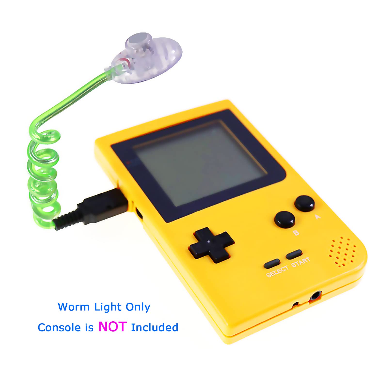 New for GBP Worm Light Attachment, Compatible with for Nintendo Gameboy Pocket Handheld Game Consoles, External Brightening White-Light Night LED Lamp Plug and Play Accessories