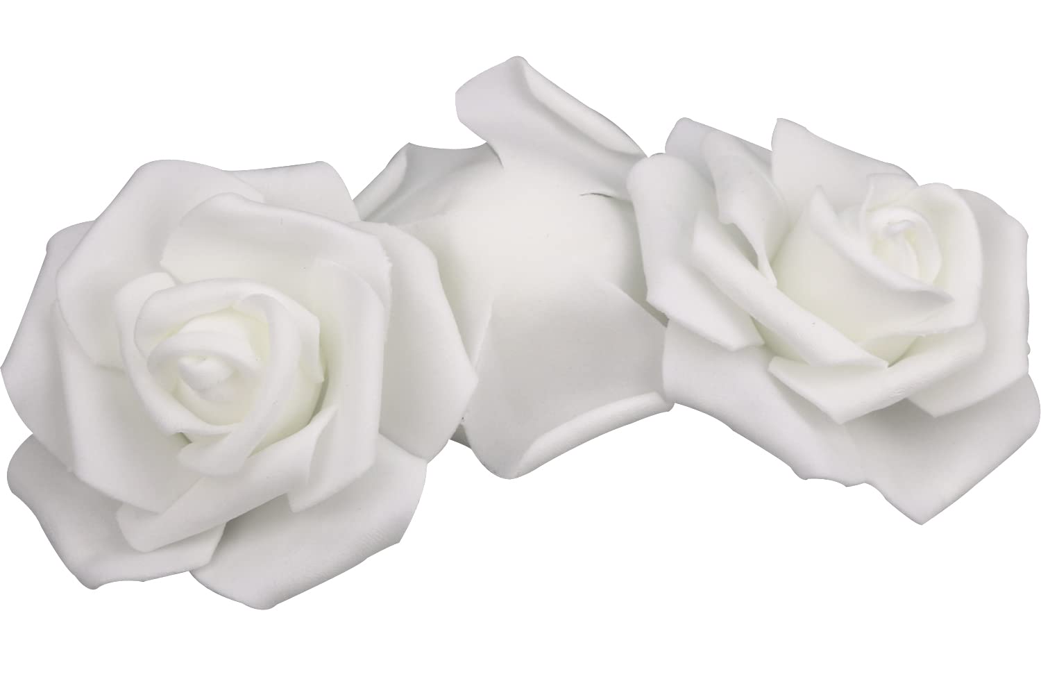 Lightingsky 100pcs 3 x 1.6 x 3 inches DIY Real Touch 3D Artificial Foam Rose Head Without Stem for Wedding Party Home Decoration (100pcs, White-100PCS)