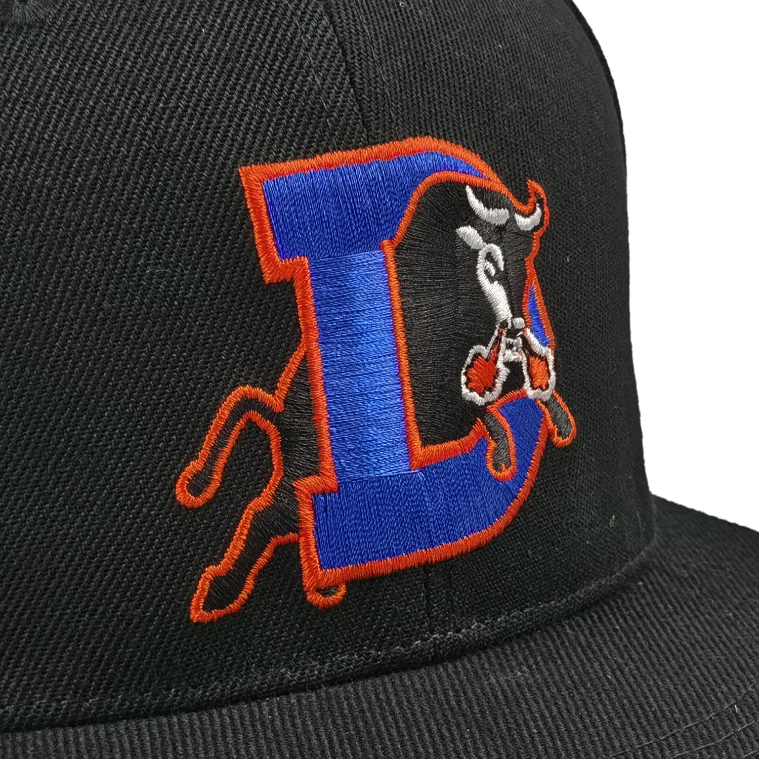 Kaleid Durham Bull Baseball Cap Sports Outdoors Hat Adjustable Hip Hop Rap Snapback Hat Embroidered Black, 7-7 5/8