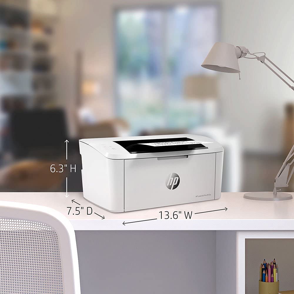 HP Laserjet Pro M15w C Single-Function Wireless Monochrome Laser Printer for Business Office - Print Only - 19 ppm, 600 x 600 dpi, 8.5" x 11" Letter, 150-sheet Capacity, Compatible with Alexa
