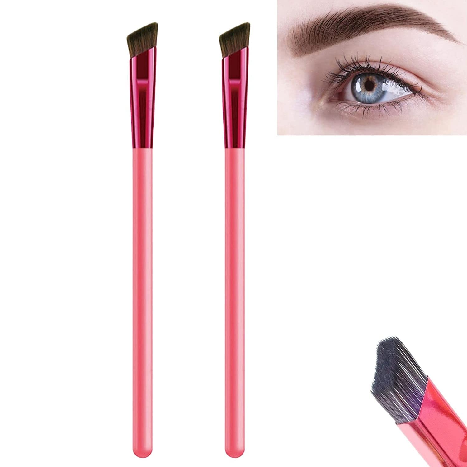 Professional Eyebrow Brush, Multi-Function Eyebrow Brush, Ultra-thin Angle Eyeliner Brush, Three-Dimensional Concealer Cream Makeup Brush Oblique Eyebrow Brush